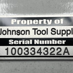 Property of Serial Number Data Plate With Your Custom Name & Numbers - Etsy