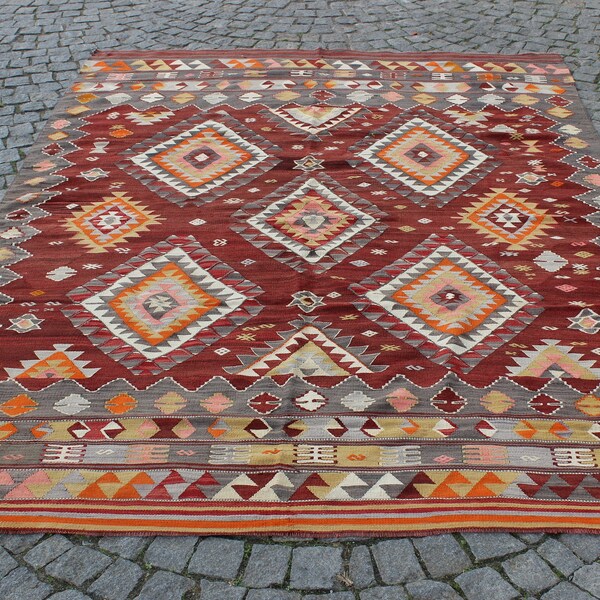 Bohemian Kilim Rug - Etsy