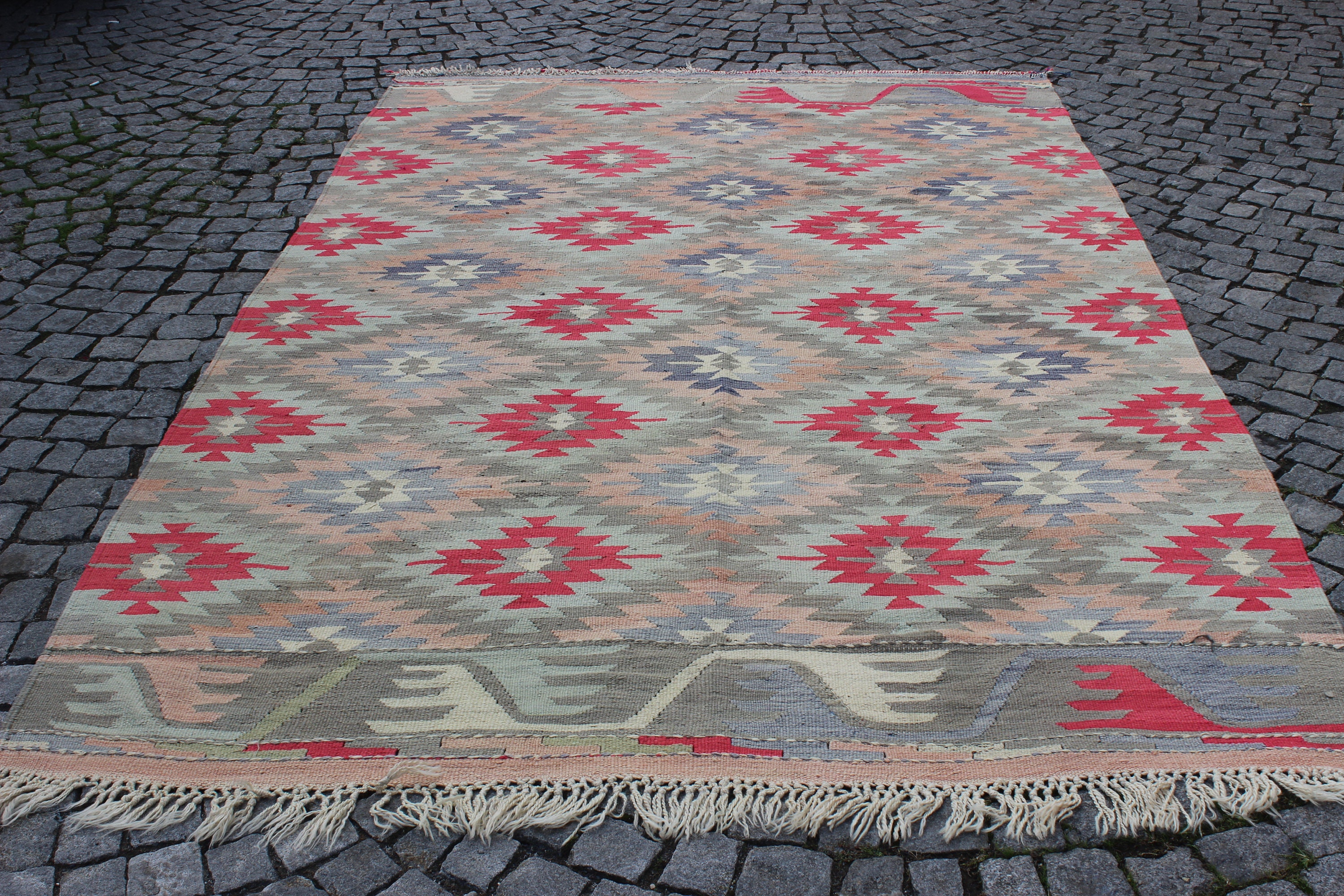 Pink Kilim Rug6.2x10feet190x305 Cmpastel Kilim - Etsy