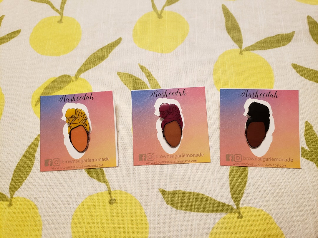 African American Woman Headwrap Pins, Decorative Pins, Pin for Jacket ...