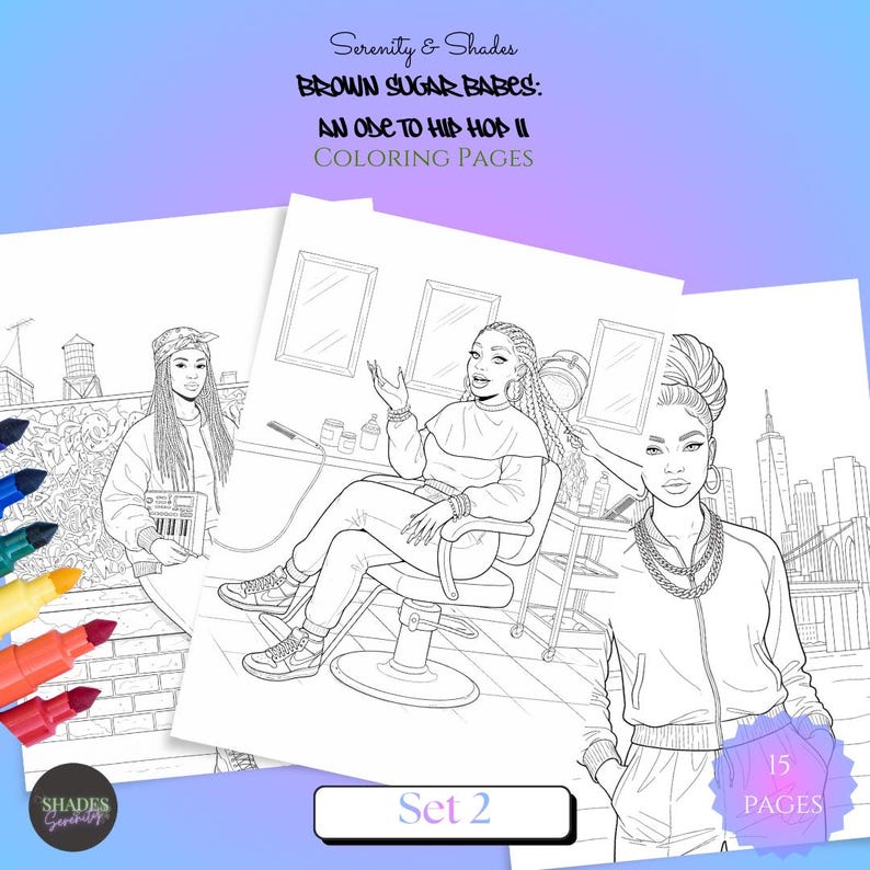 Brown Sugar Babes II Coloring Pages | Hip Hop Classic Fashion ...
