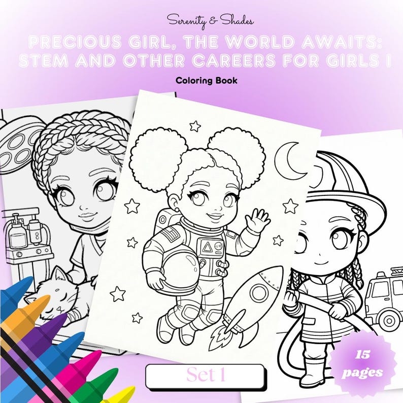 STEM and Other Future Careers for Girls Coloring Pages | Printable PDF ...