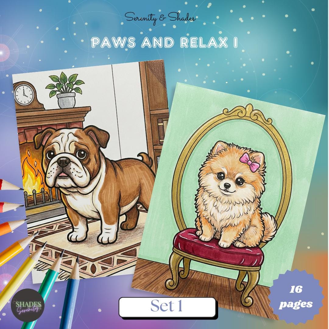 Paws and Relax I Coloring Pages | Line Art (digital Download) - Etsy