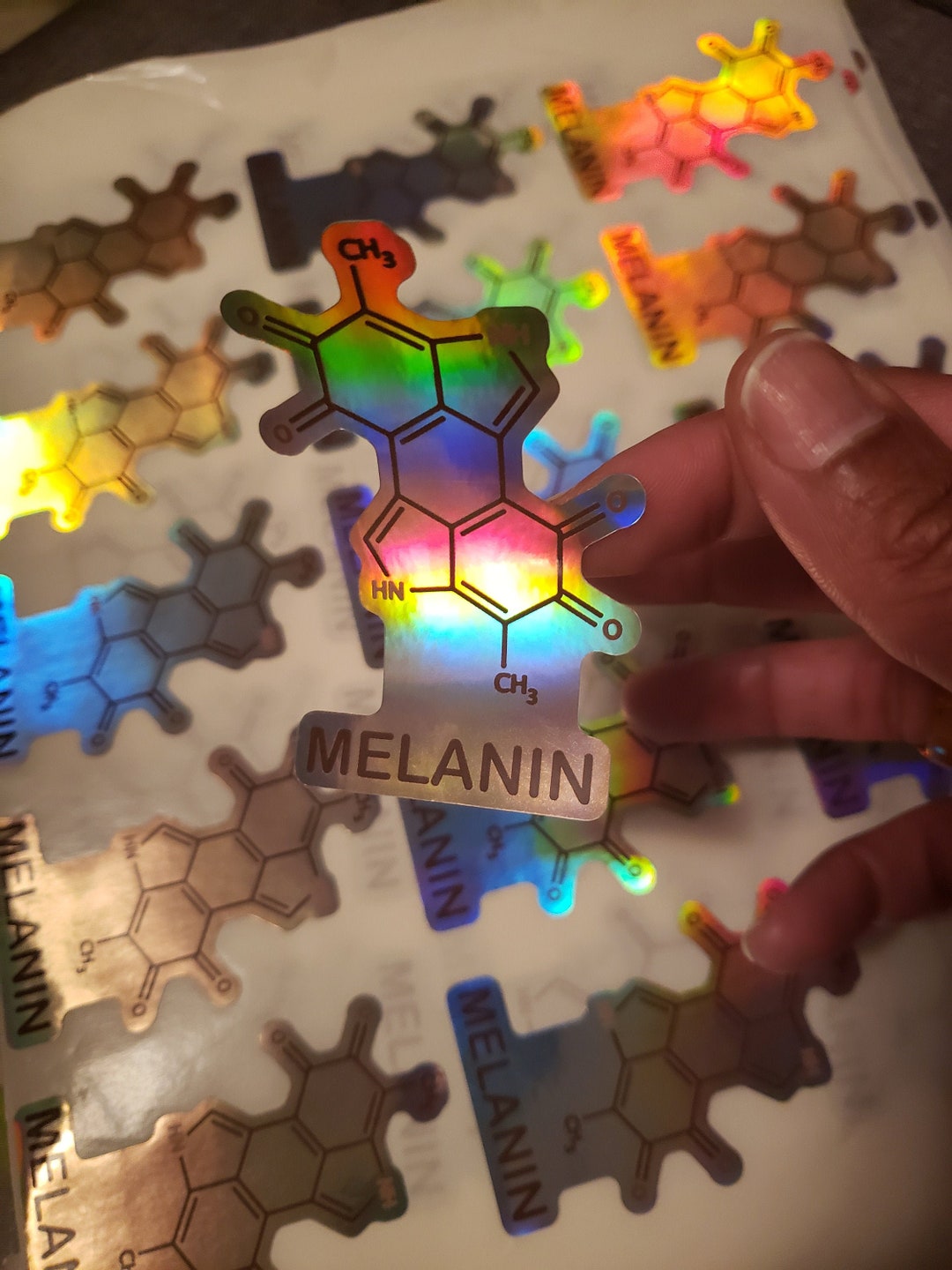 Melanin Composition Holographic Die Cut Sticker Black Pride - Etsy