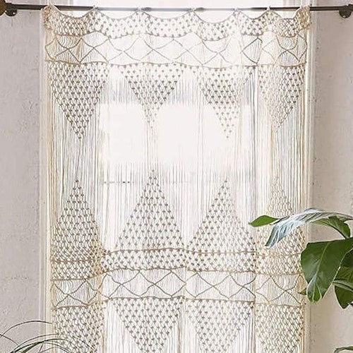 Macrame Window Valance Wall Hanging Bead Curtain - Etsy