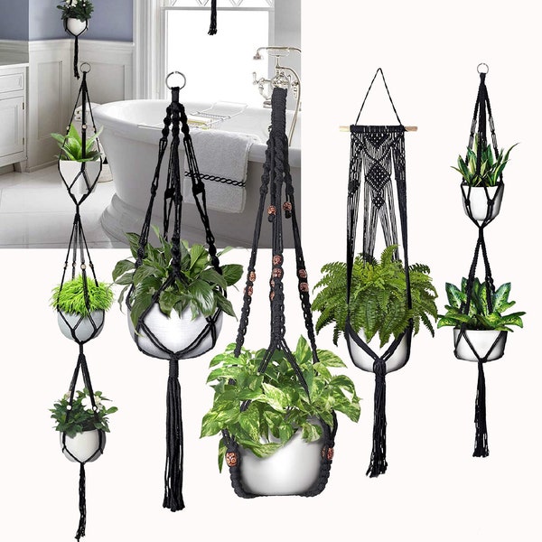 Macrame Plant Hanger Set - Etsy
