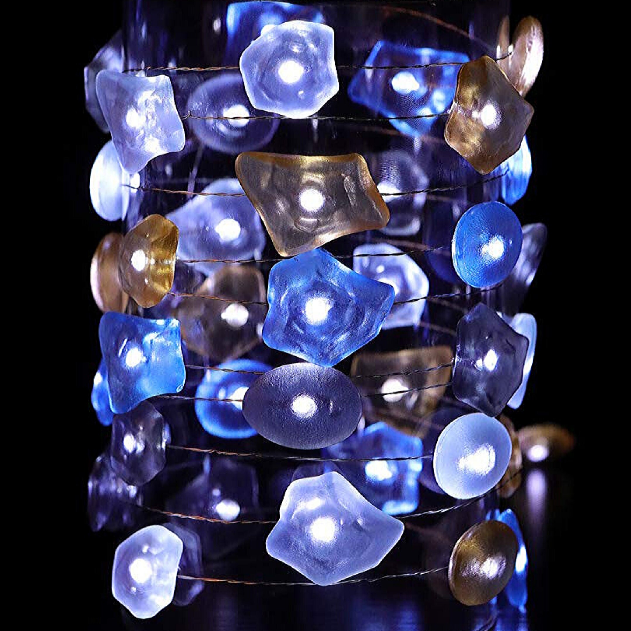 Coastal Decor Acrylic Beach Sea Glass LED String Lights - Etsy