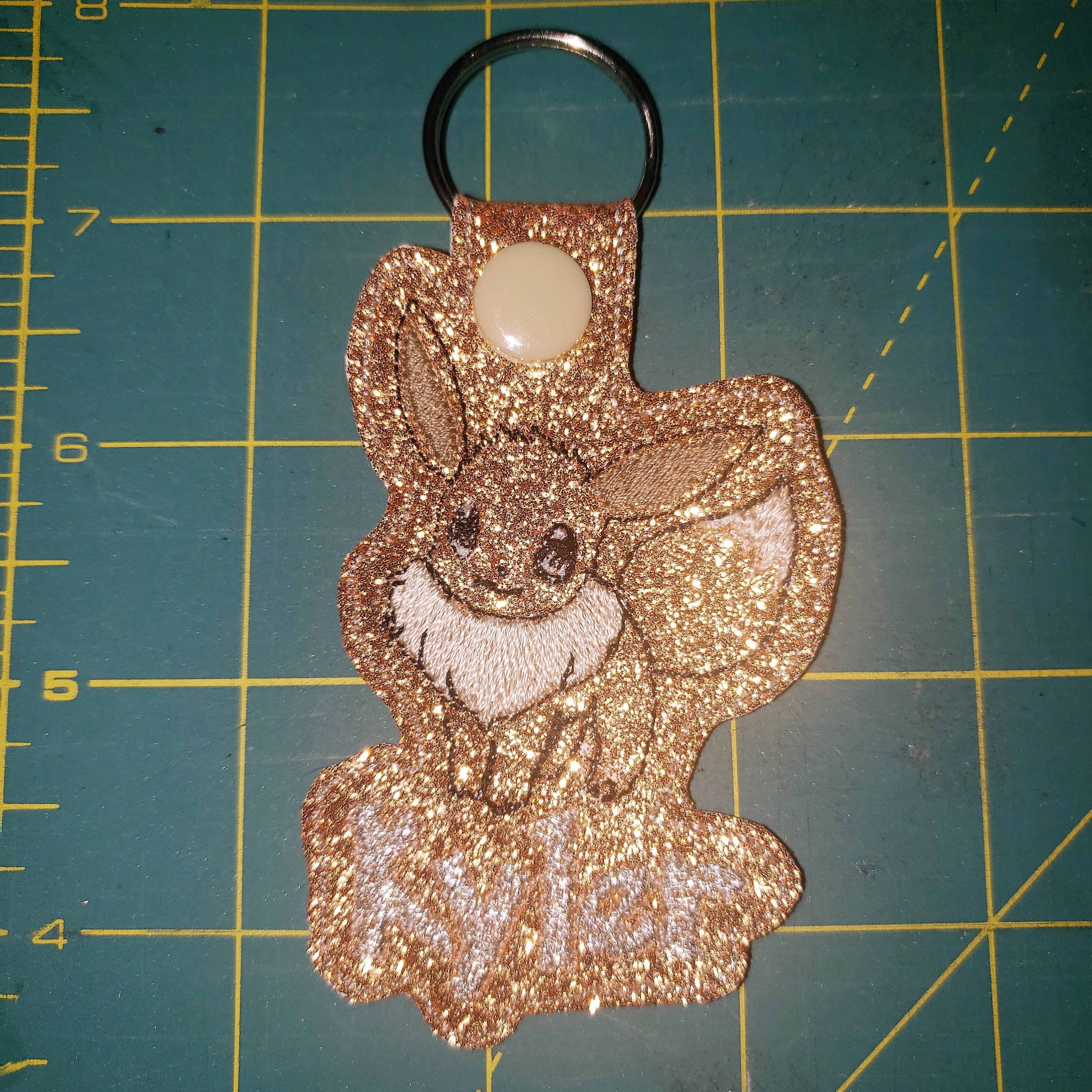 Embroidery Personalized Shiny Pokemon Eevee Snap-on Keychain - Etsy