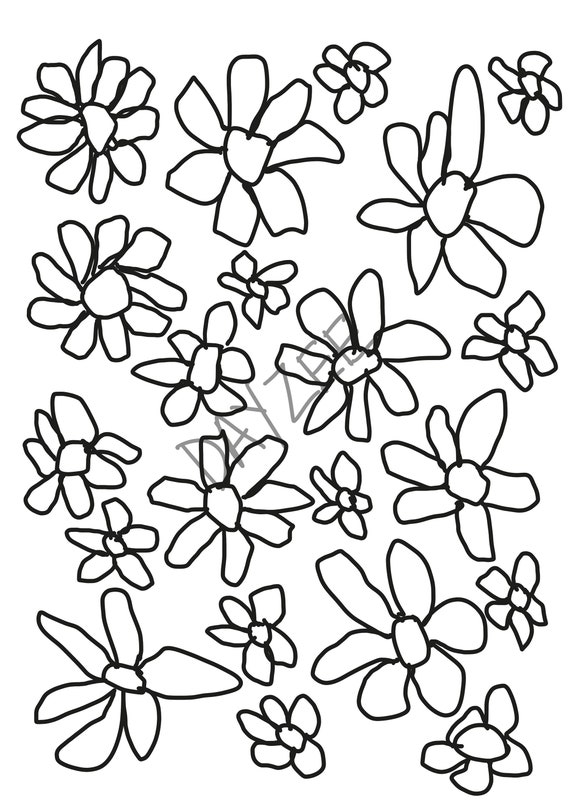 Ugly Flowers Drawing Coloring Digital Files | Etsy