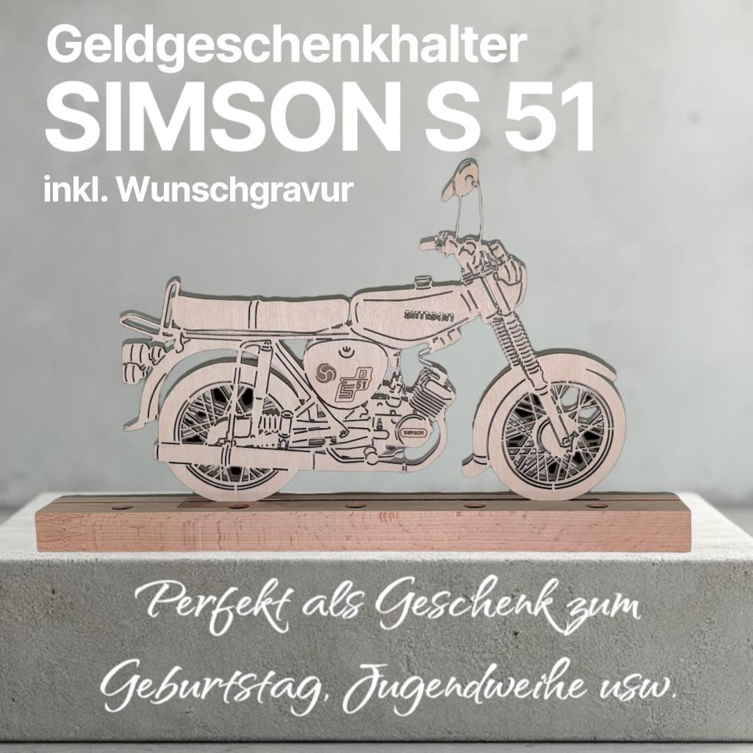 Simson S51 Geldgeschenk, inkl. Wunschgravur, perfekt für Jugendweihe ...