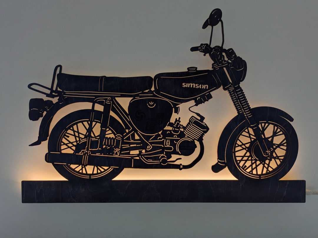 Wall Skyline SIMSON S51 Black Edition Illuminated, Eye-catcher, Wall ...