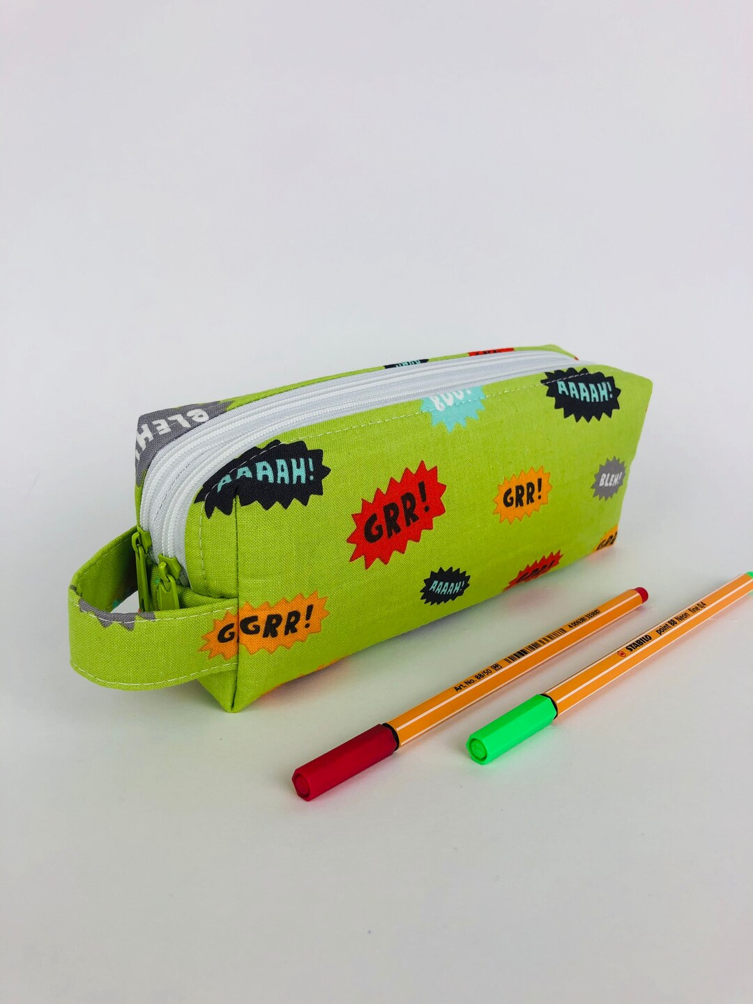 Pencil Case With Two Compartments Comic Speech Bubbles Pencil Slap in ...