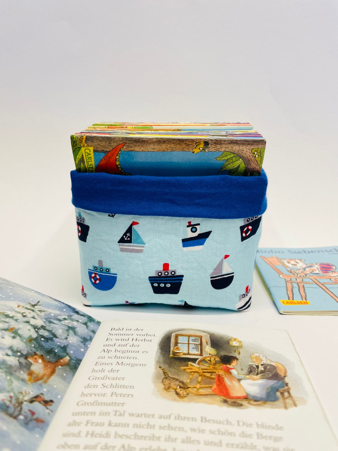 Pixi Book Utensil Ships Sailboat Boat Boats Fabric Basket Pixi Book ...