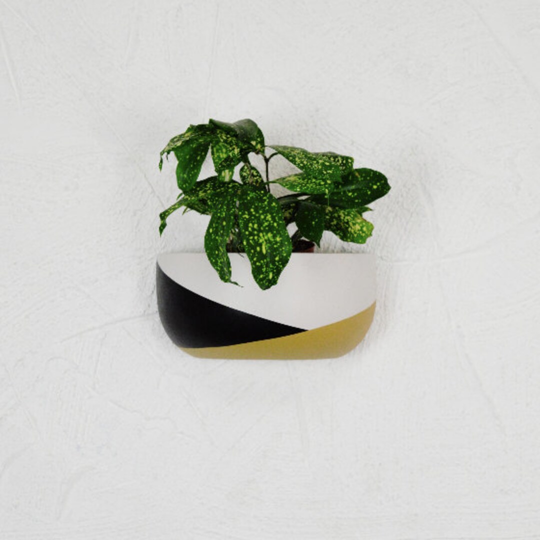 Colour Blocked Wall Planter: Fibrestone Indoor Hanging Plant Pot - Etsy
