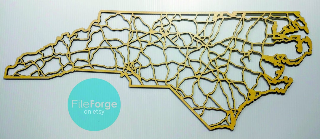 North Carolina Map Laser Cutter File - Etsy