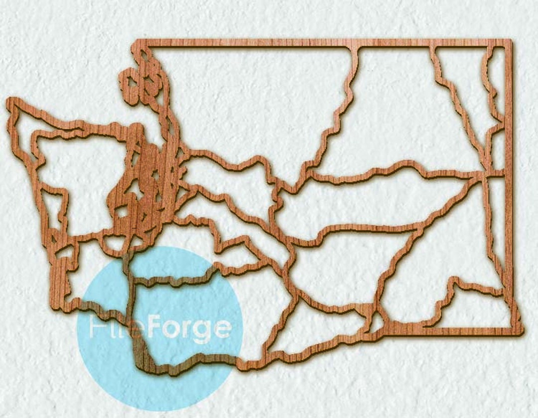 Washington State Road Map Laser Cut File - Etsy