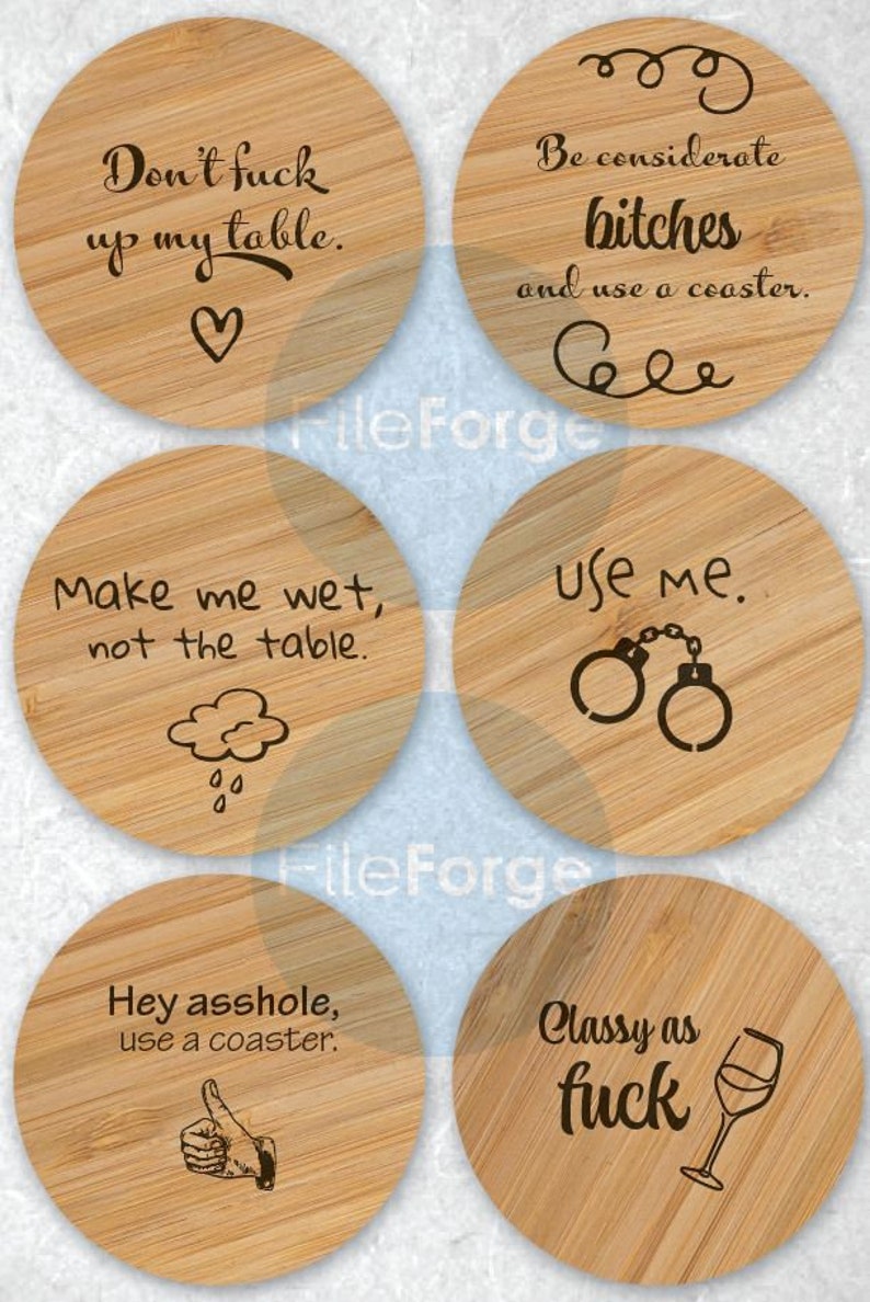 Inappropriate Coasters | Etsy