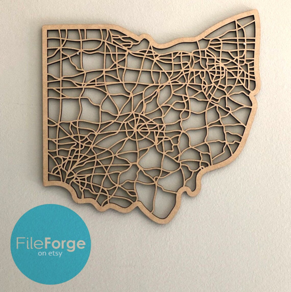 Ohio Road Map Laser Cut File - Etsy