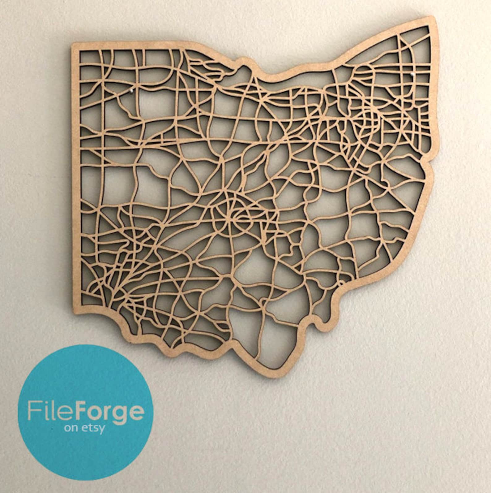 Ohio Road Map Laser Cut File - Etsy