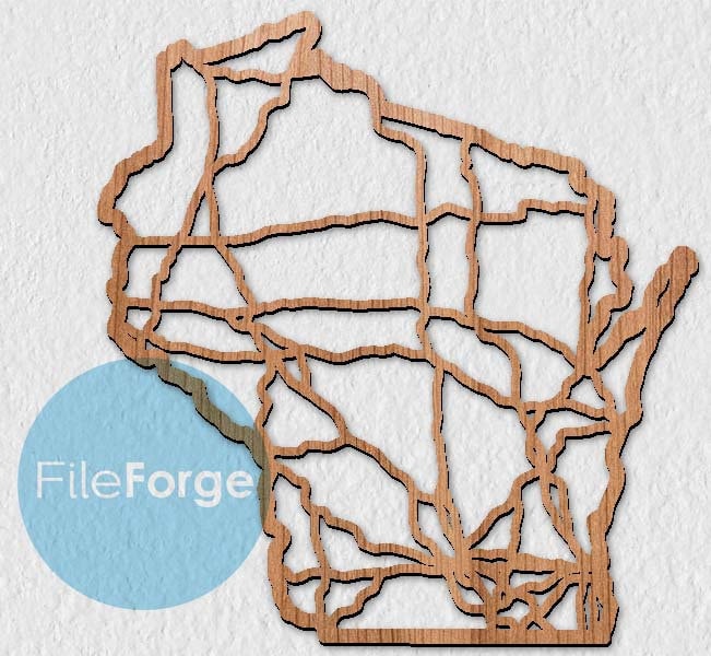 Wisconsin Map Laser Cut File- SVG Download - Etsy