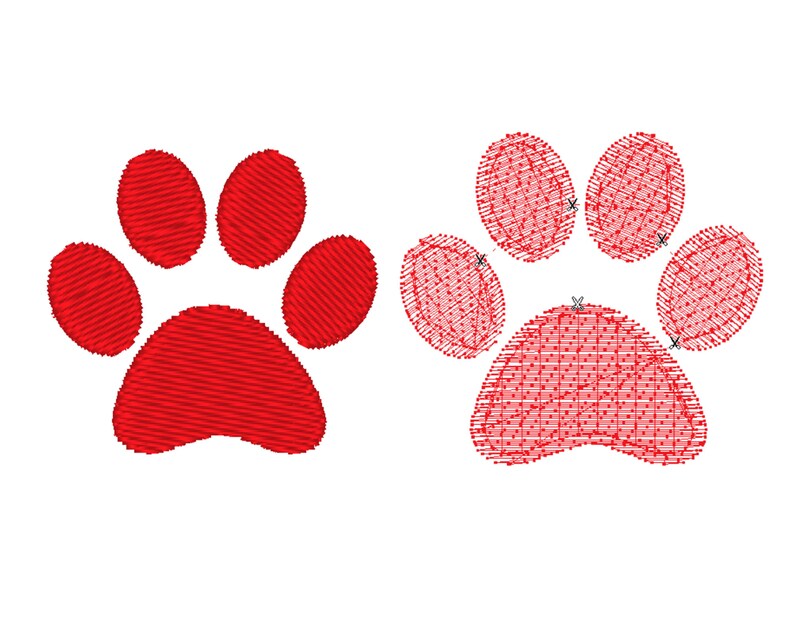 Mini Paw Print Machine Embroidery Design Dog Paw Prints - Etsy