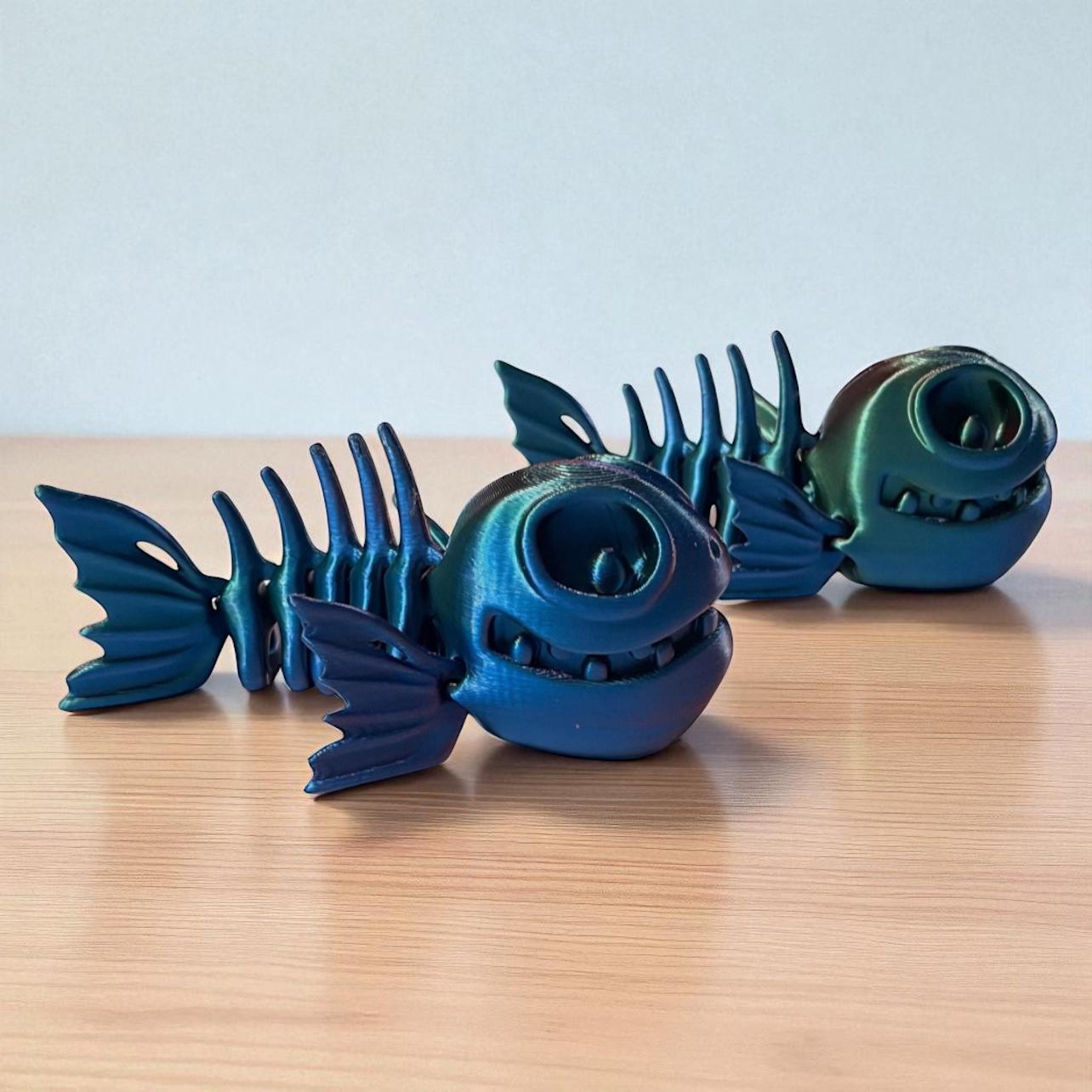 Articulated 3D Printed Googly Eye Fish Skeleton | Funny Desk Toy ...