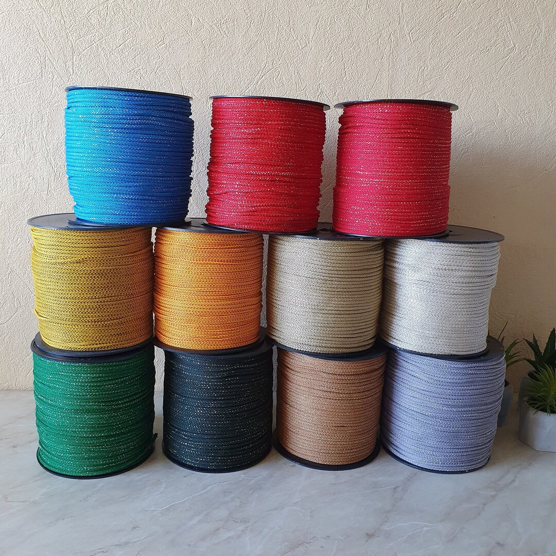 5mm Polyester Cord, Macrame Rope for Backgrounds, Cord With Gold/silver ...