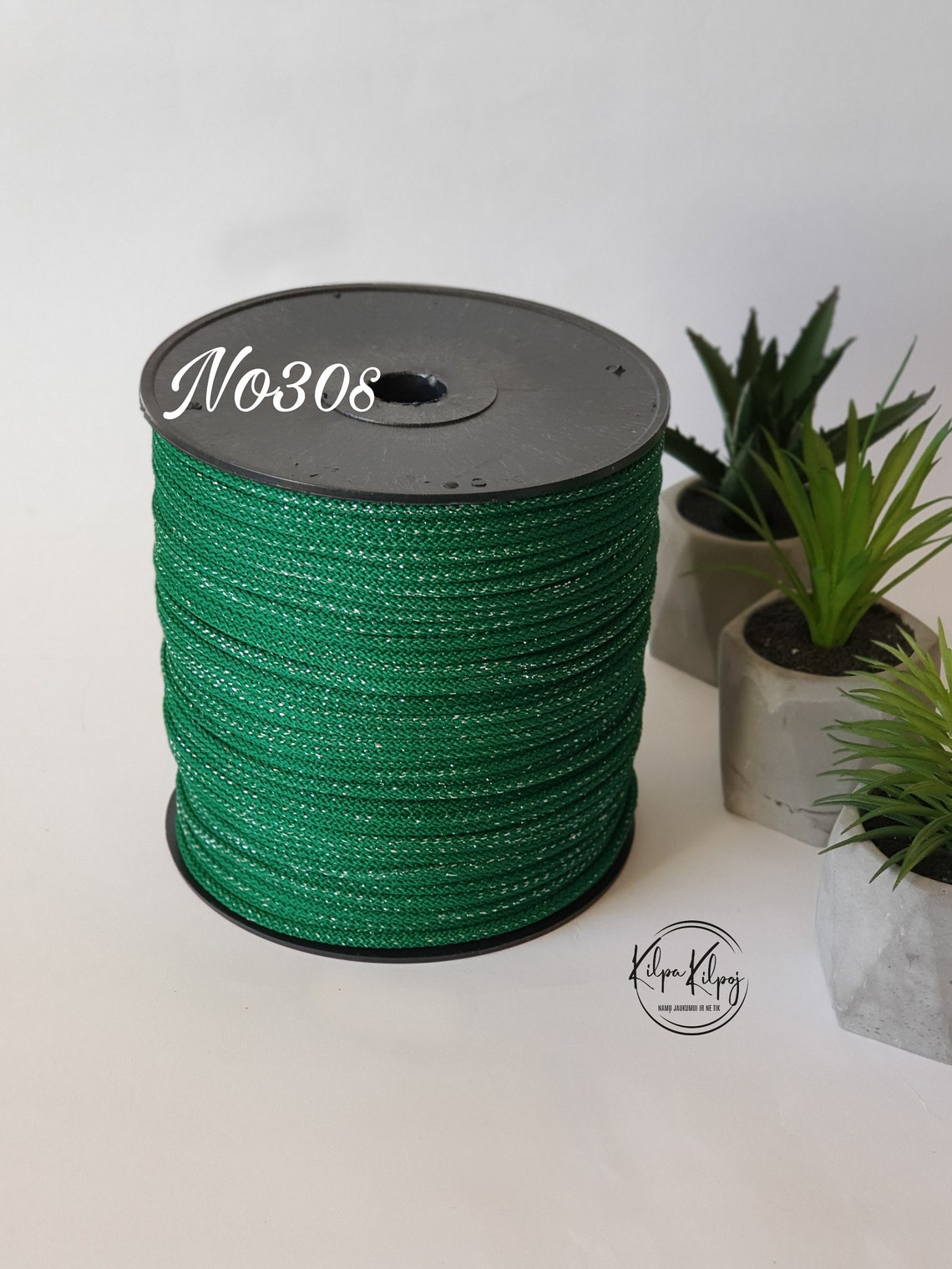 5mm crochet cord with gold silver lurex macrame polyester | Etsy