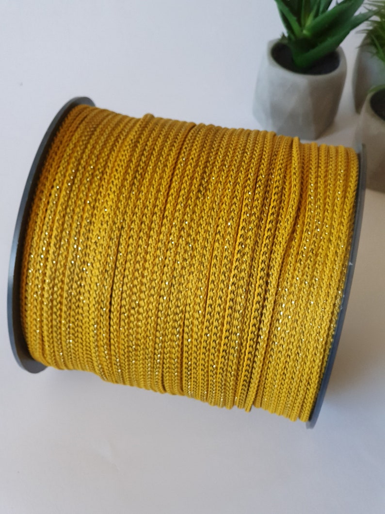 5mm Crochet Cord With Gold Silver Lurex Macrame Polyester - Etsy