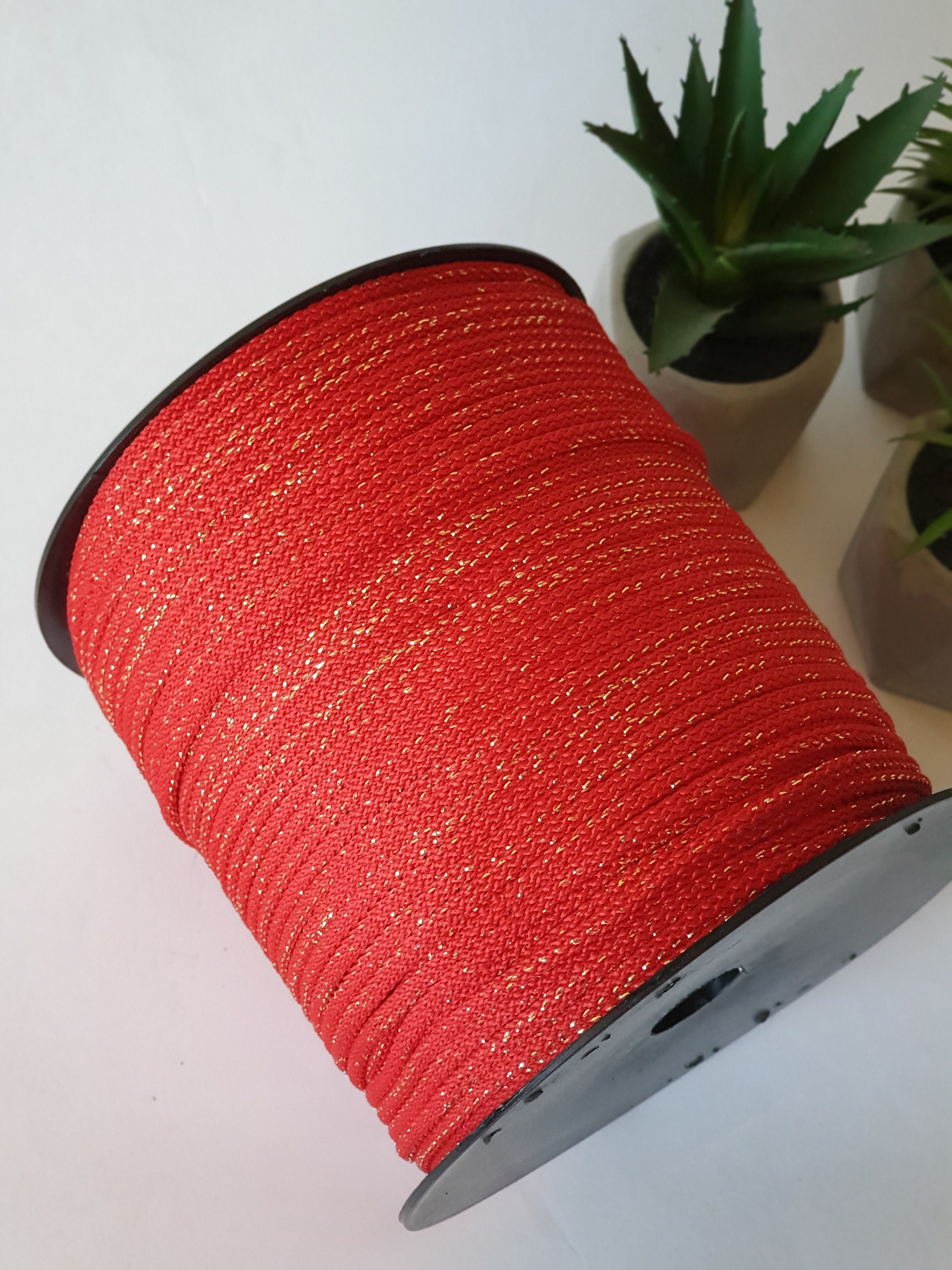 5mm Polyester Rope With Gold Silver Lurex/ Macrame Cord With - Etsy