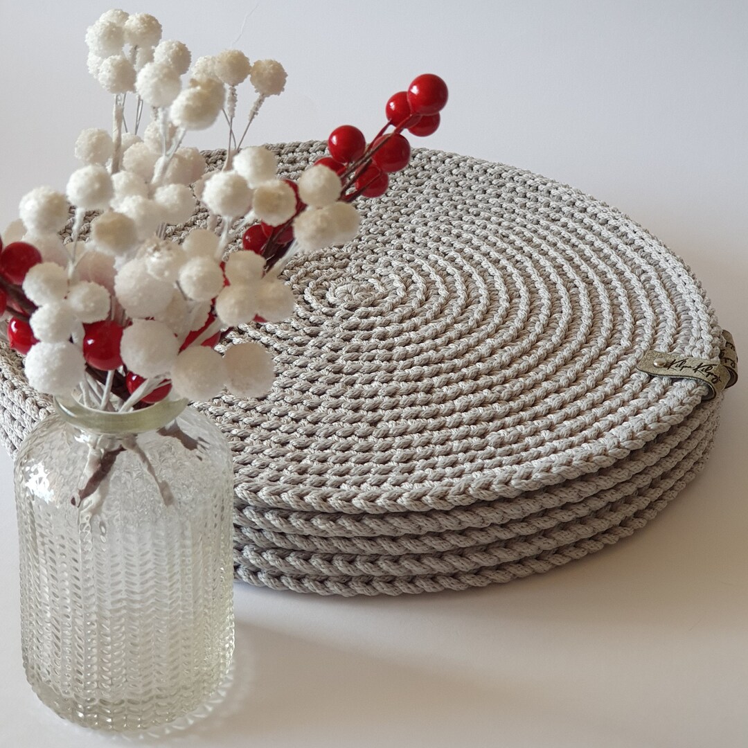 Elegant Hand-crocheted Dinner Placemats, Unique Crochet Table Mats ...