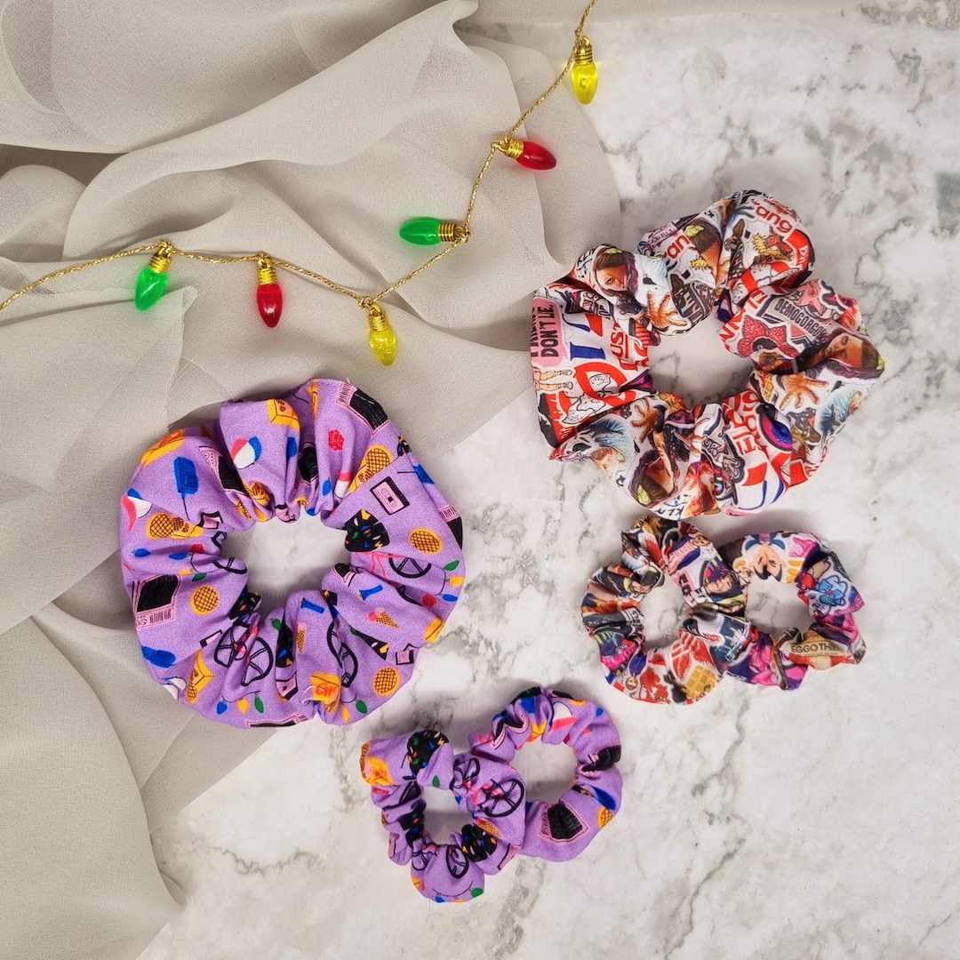 Stranger Things Fan Print 1 Large Scrunchie 2 Minis - Etsy UK