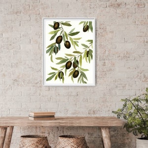 Olive Print Olive Tree Wall Art Abstract Watercolor Painting Kitchen ...