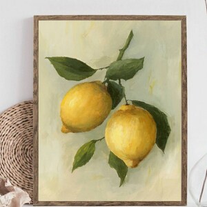 Small Oil Painting Lemon Kitchen Art Prints Minimalist Wall Art Oil ...