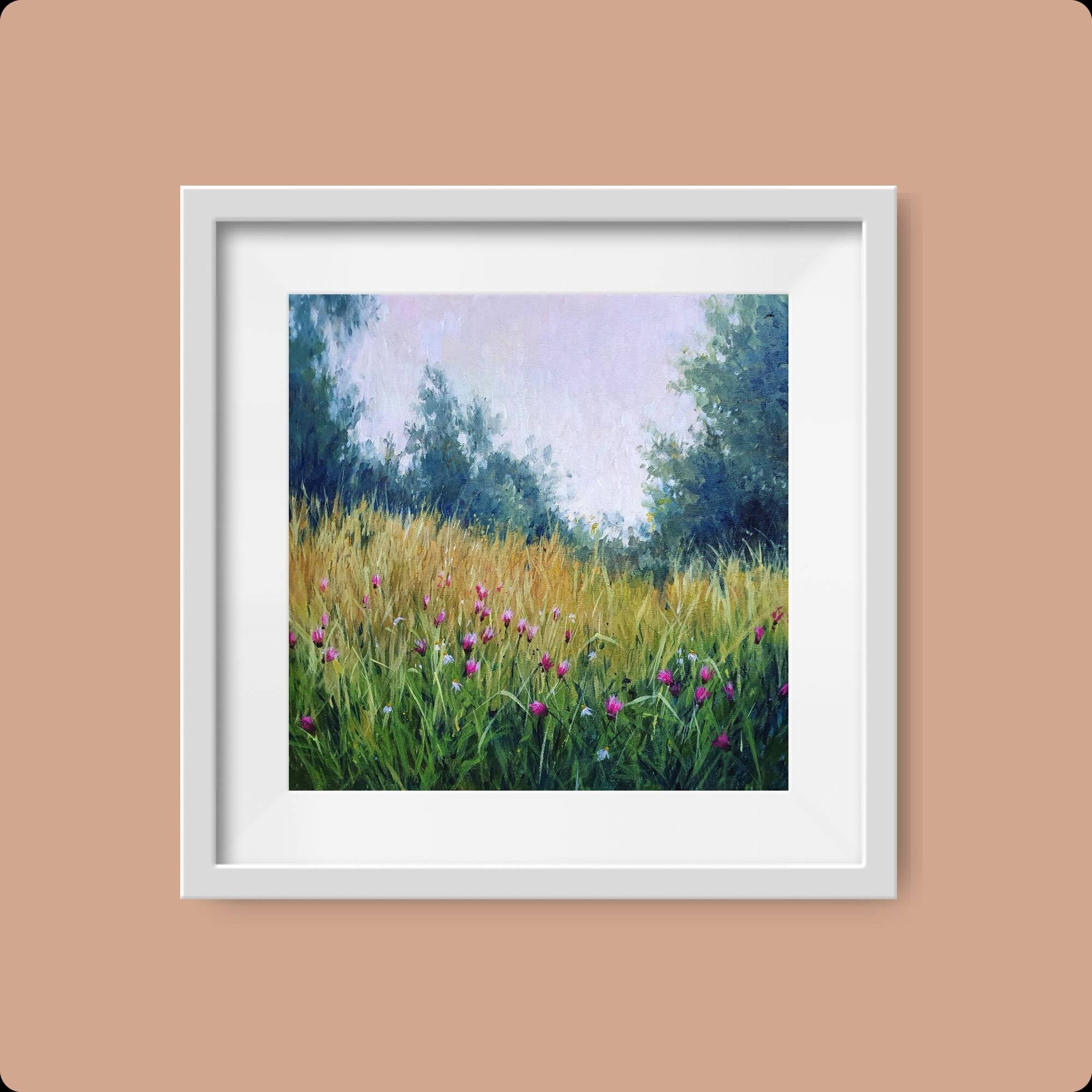 Small canvas landscape 8x8 canvas print wildflowers | Etsy