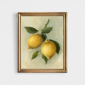 Small Oil Painting Lemon Kitchen Art Prints Minimalist Wall Art Oil ...