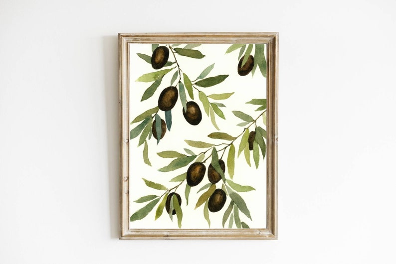 Olive Print Olive Tree Wall Art Abstract Watercolor Painting - Etsy