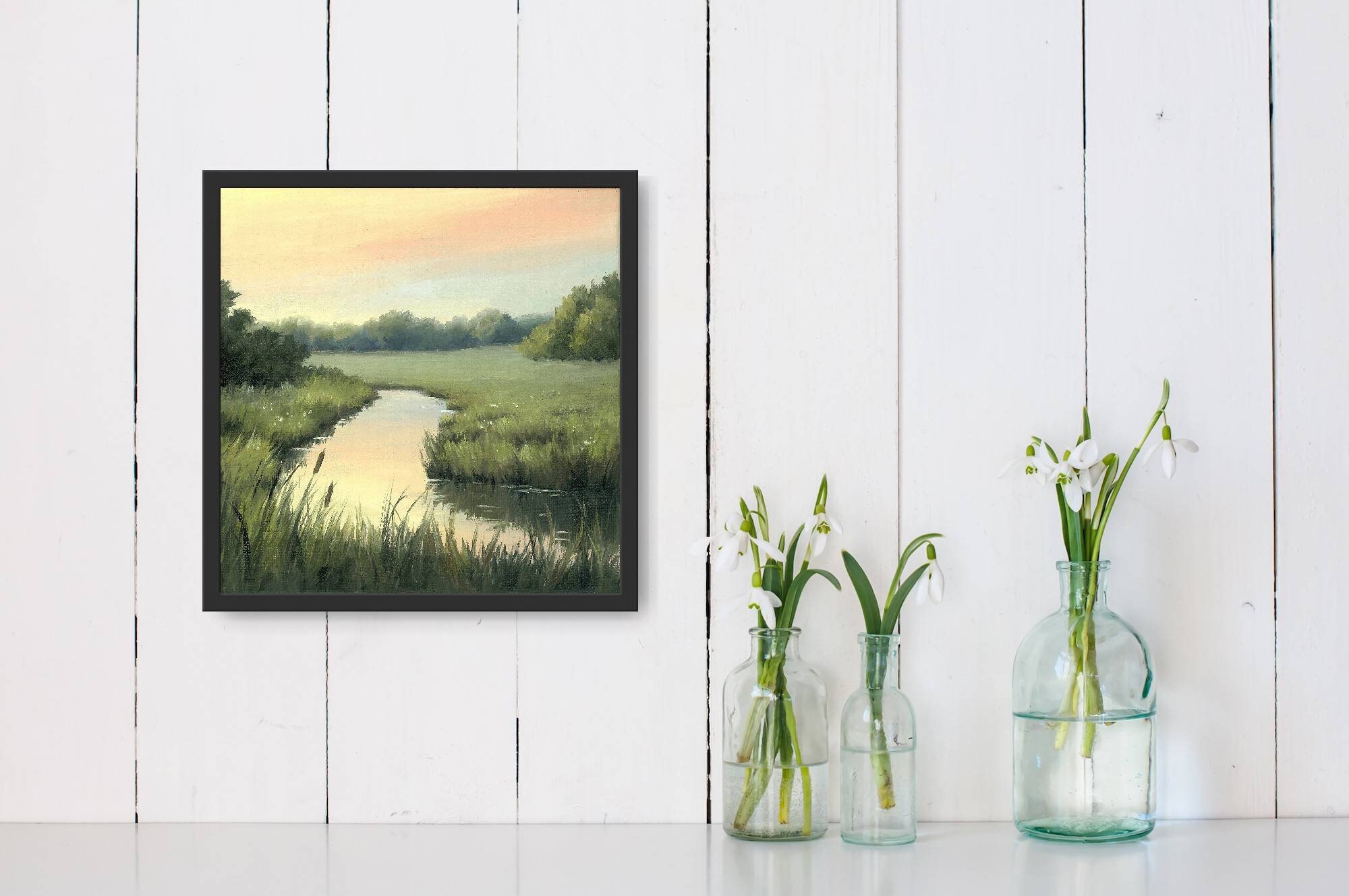 EVENING COUNTRYSIDE RIVER SUNSET CANVAS PICTURE PRINT WALL ART #4473 ￡4 ...