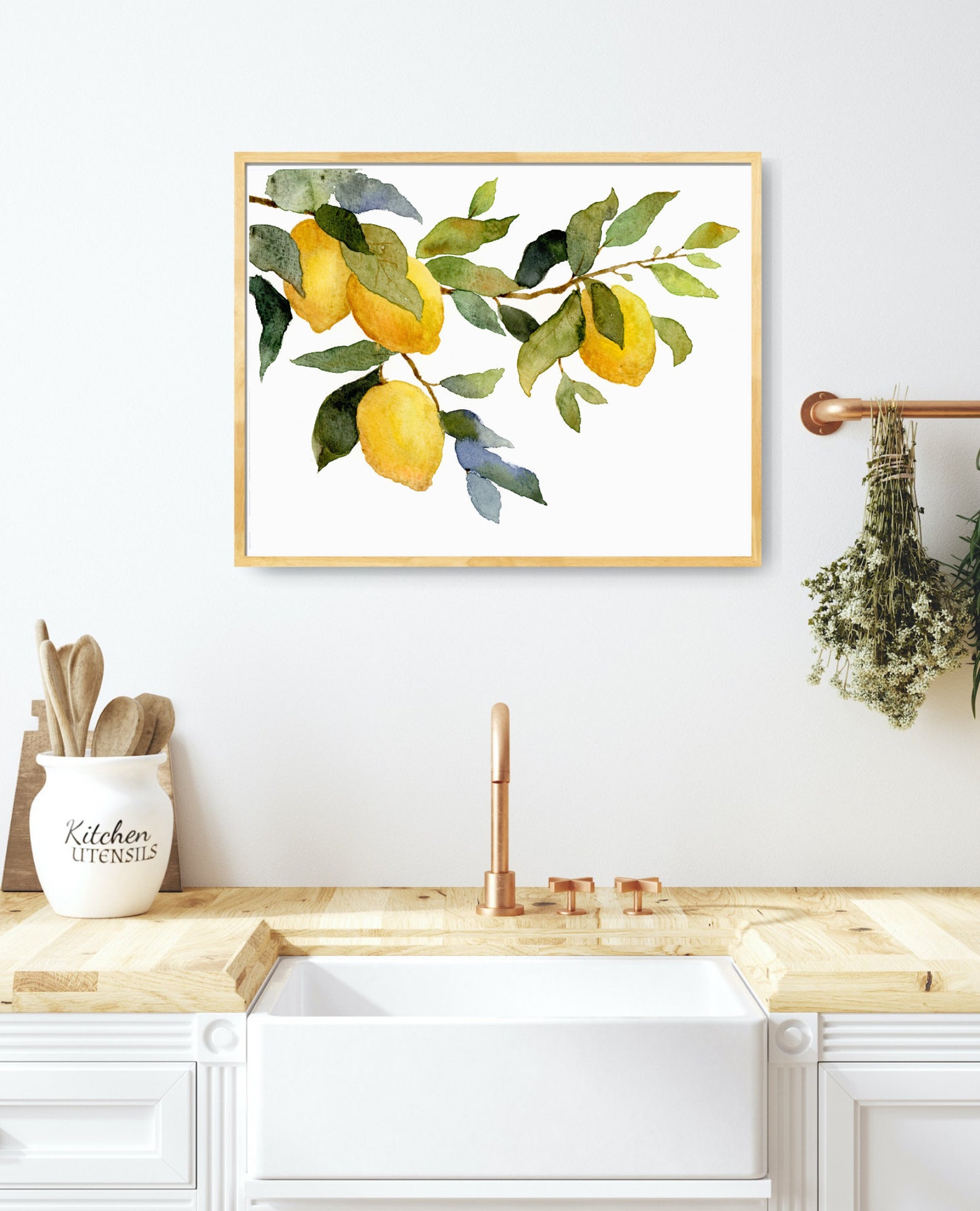 Lemon Tree Wall Art Lemon Painting Large Fruit Art Print Kitchen Wall ...