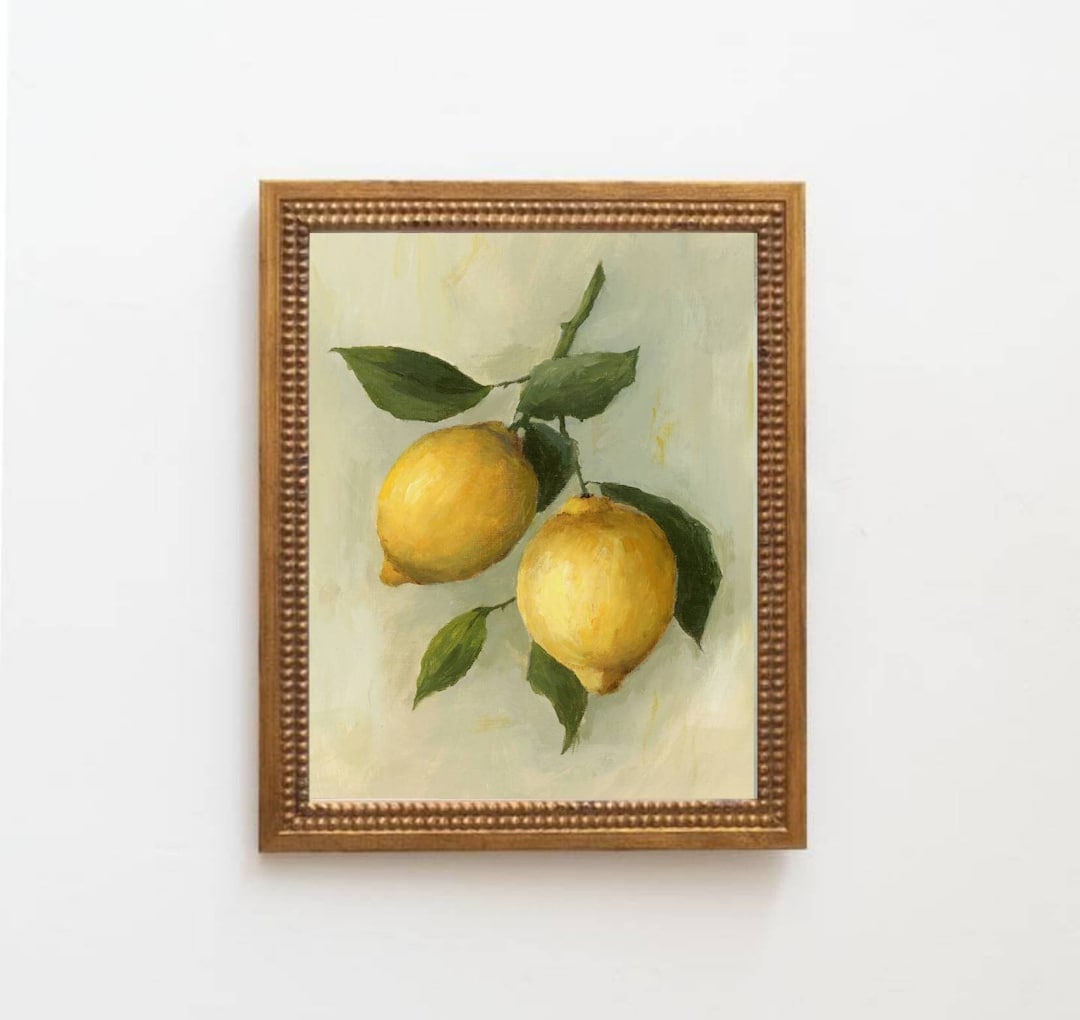 Small Oil Painting Lemon Kitchen Art Prints Minimalist Wall Art Oil ...