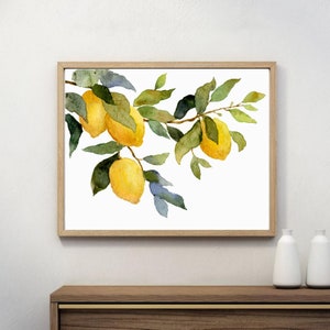 Lemon Tree Wall Art Lemon Painting Large Fruit Art Print Kitchen Wall ...