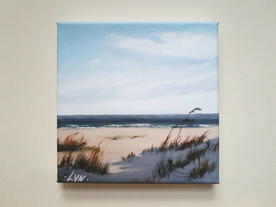 Small canvas prints 8x8 art print sea coast wall art ocean | Etsy