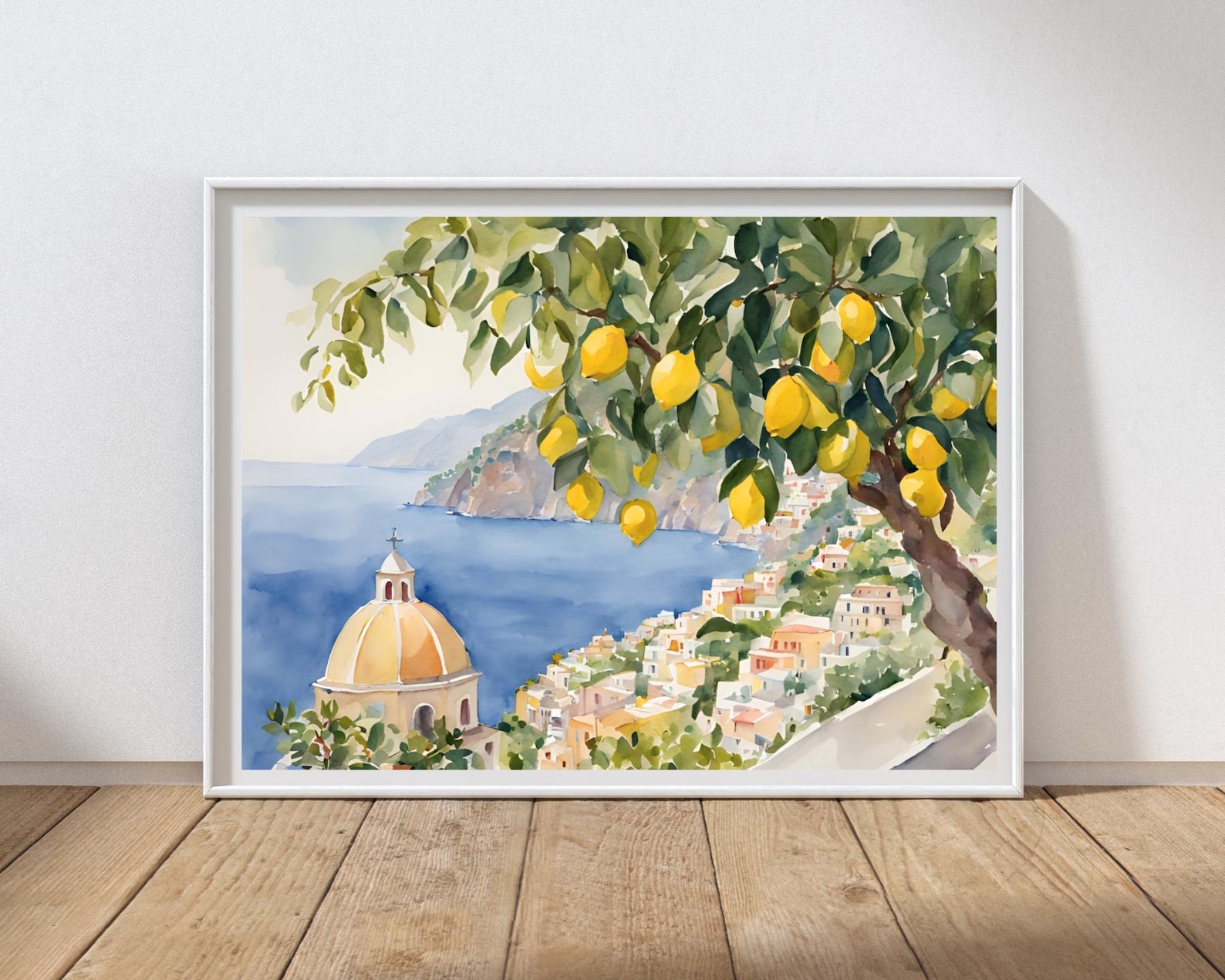 Positano Watercolor Painting Lemon Tree Art Print Italian Cityscape ...