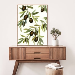 Olive Print Olive Tree Wall Art Abstract Watercolor Painting Kitchen ...