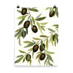 Olive Print Olive Tree Wall Art Abstract Watercolor Painting Kitchen ...