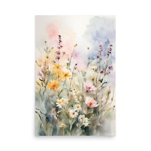 Wildflowers Painting Set Spring Flower Watercolor Art Prints Set of 2 ...