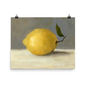 Lemon Art Print Small Oil Painting Prints Kitchen Wall Art Still Life ...