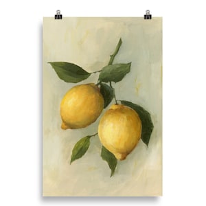 Small Oil Painting Lemon Kitchen Art Prints Minimalist Wall Art Oil ...