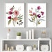 Large Floral Wall Art Set of 2 Wildflowers Watercolor Painting Pink ...