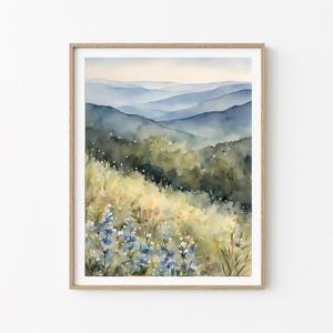 Blue Ridge Mountains Painting Blue Ridge Parkway Watercolor Art Print ...